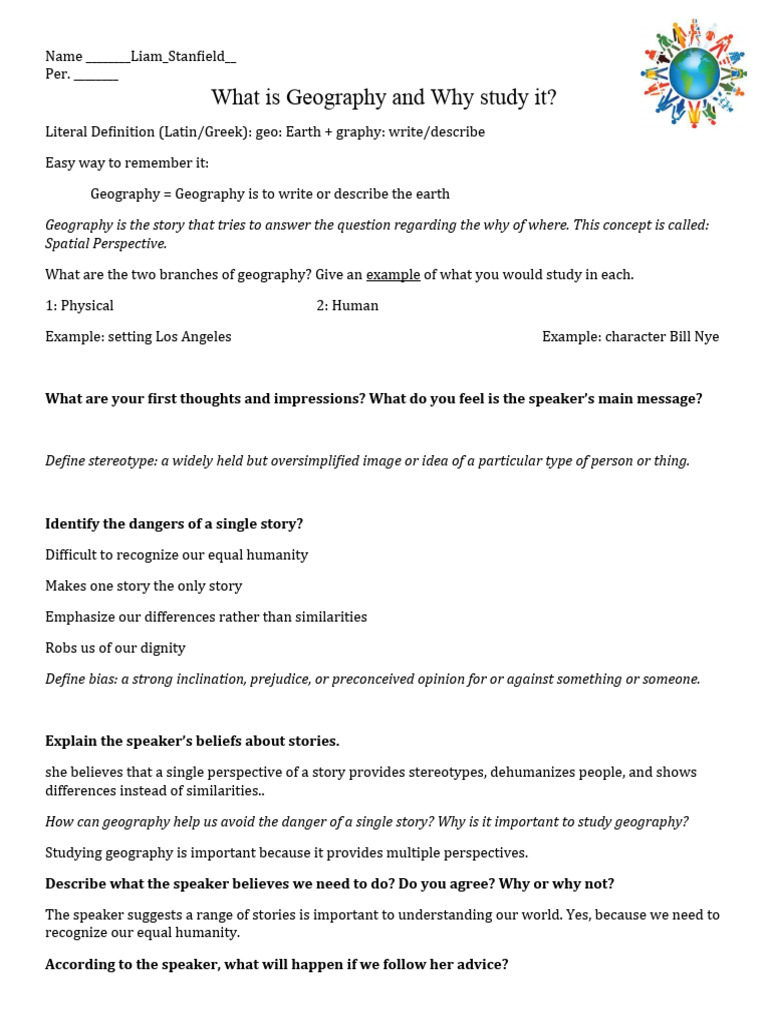 What Is Geography Worksheet | Download Free PDF | Geography | Stereotypes