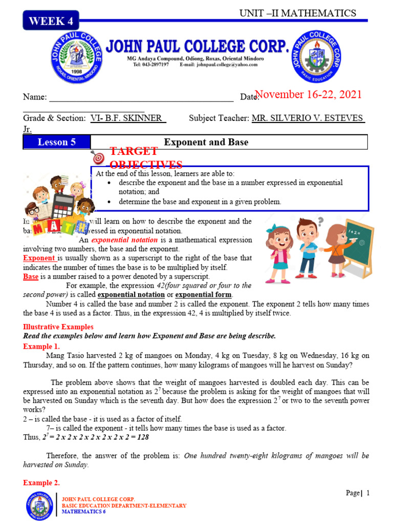 Math 6 Q.2 Module 4 | PDF | Exponentiation | Numbers