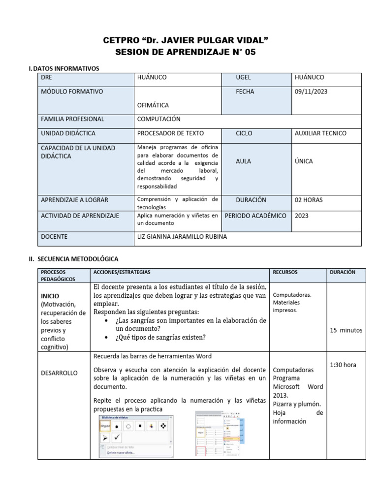 Sesion 05 | PDF | Aprendizaje | Ingeniería Informática