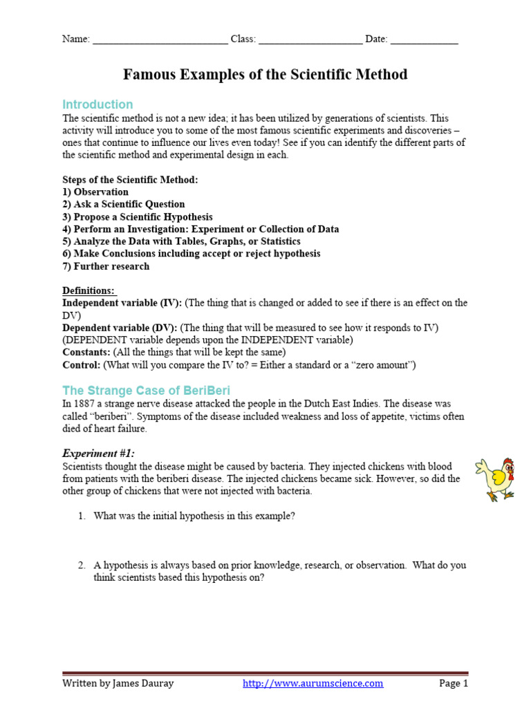 Famous Scientific Method Experiments | PDF | Experiment | Scientific Method
