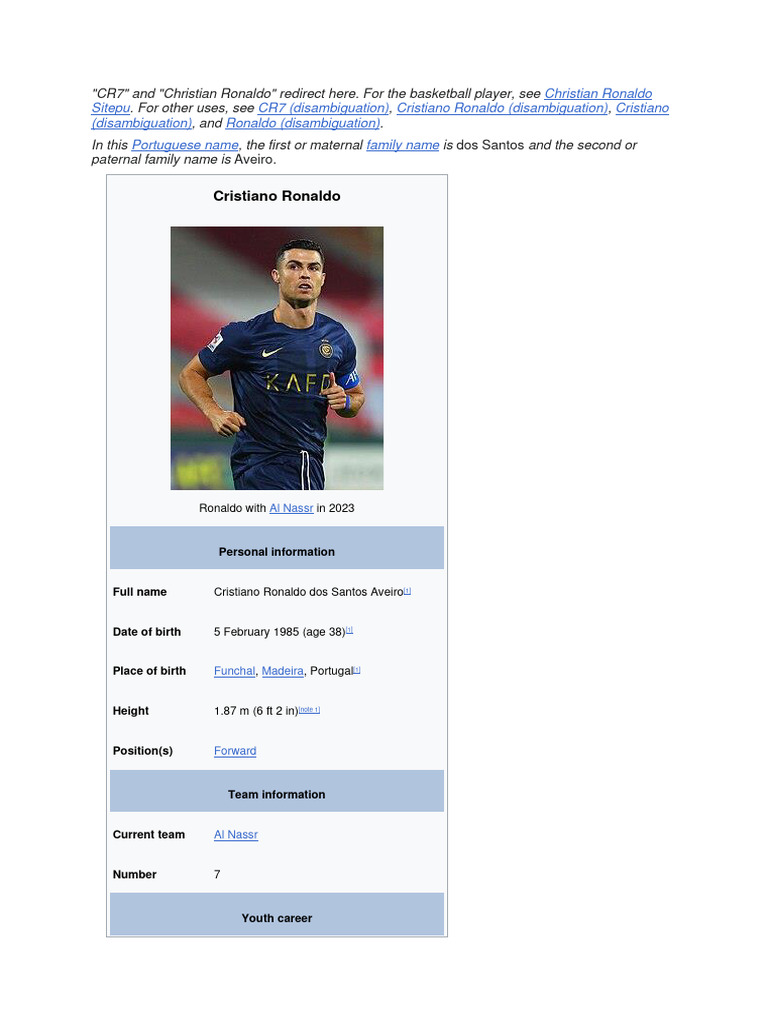 Cristiano Ronaldo | PDF | Football Codes | Association Football Records ...