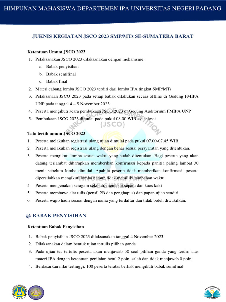 Juknis Jsco 2023 | PDF