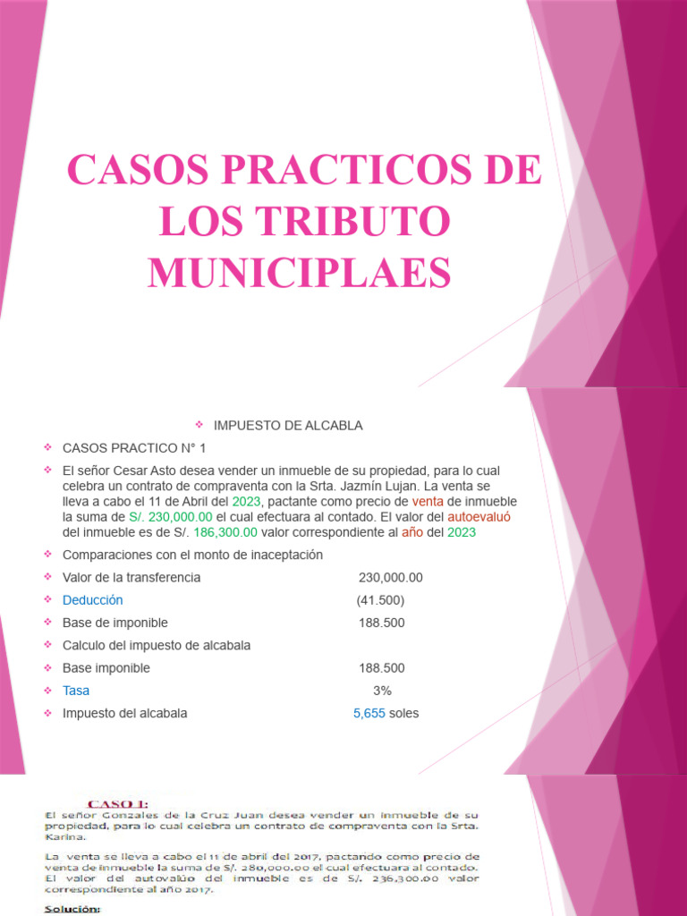 Casos Practicos de Los Tributo Municiplaes | PDF | Impuestos | Economias