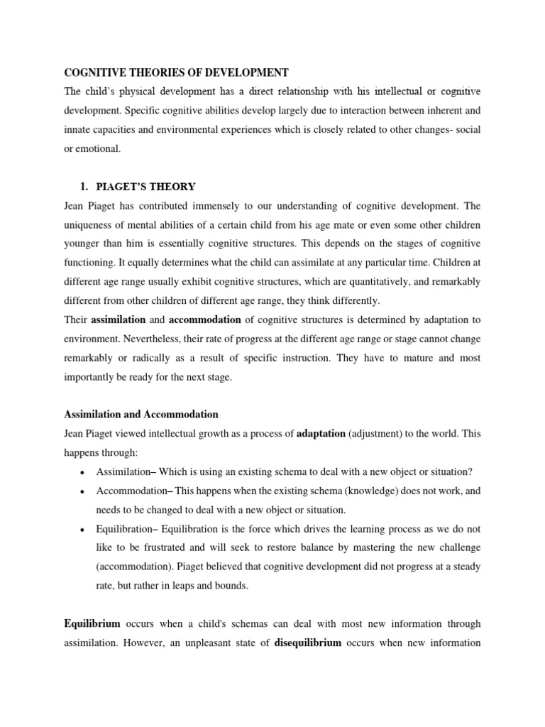 Cognitive Theories of Development | PDF | Learning | Mental Processes