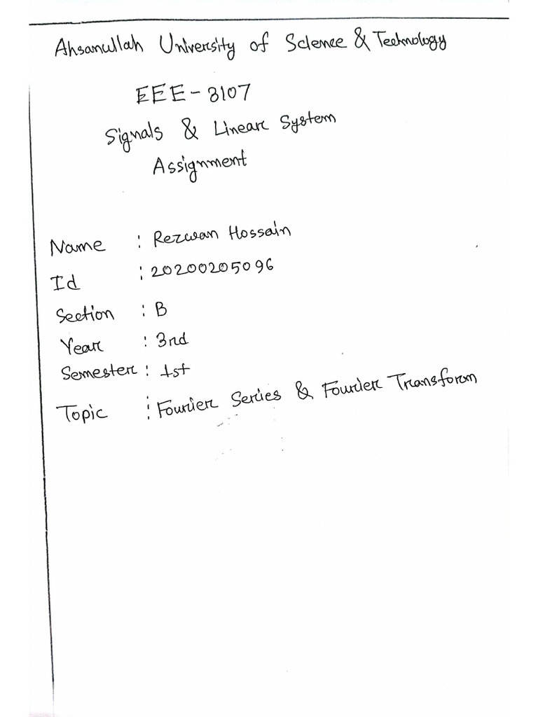 Signal Assignment Pdf 0238