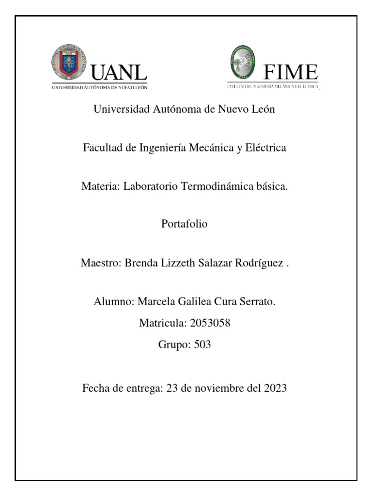 Portada Lab Termo | PDF