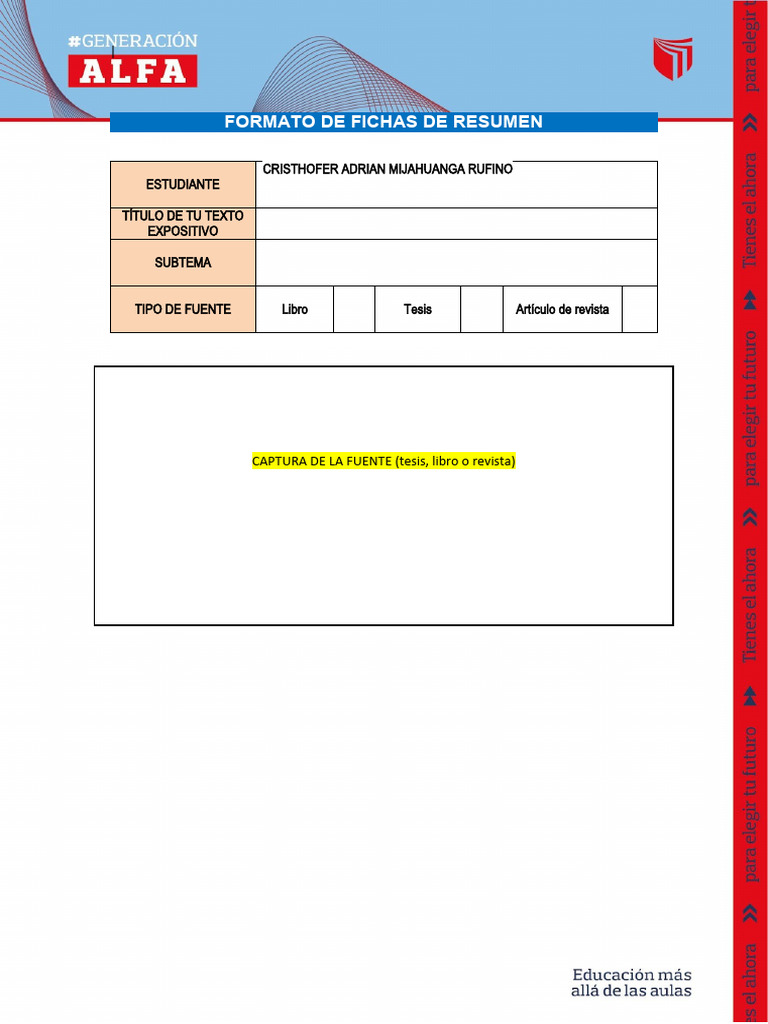 Formato para La Ficha de Resumen | PDF