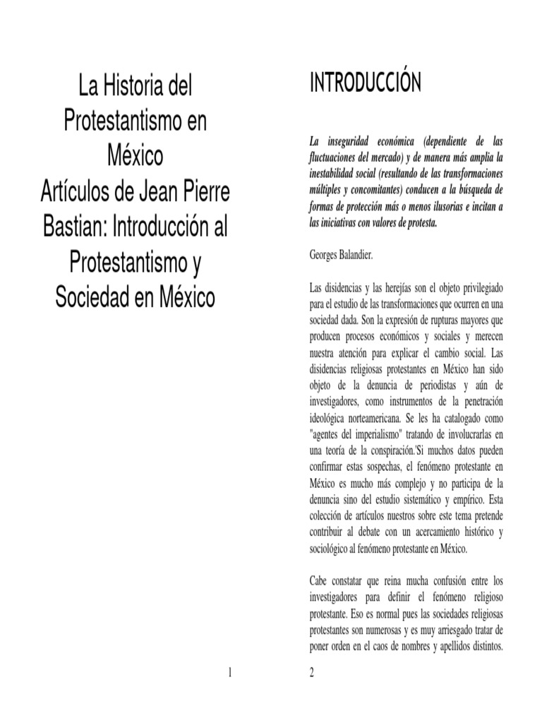 La Historia Del Protestantismo en México Artículos de Jean Pierre ...