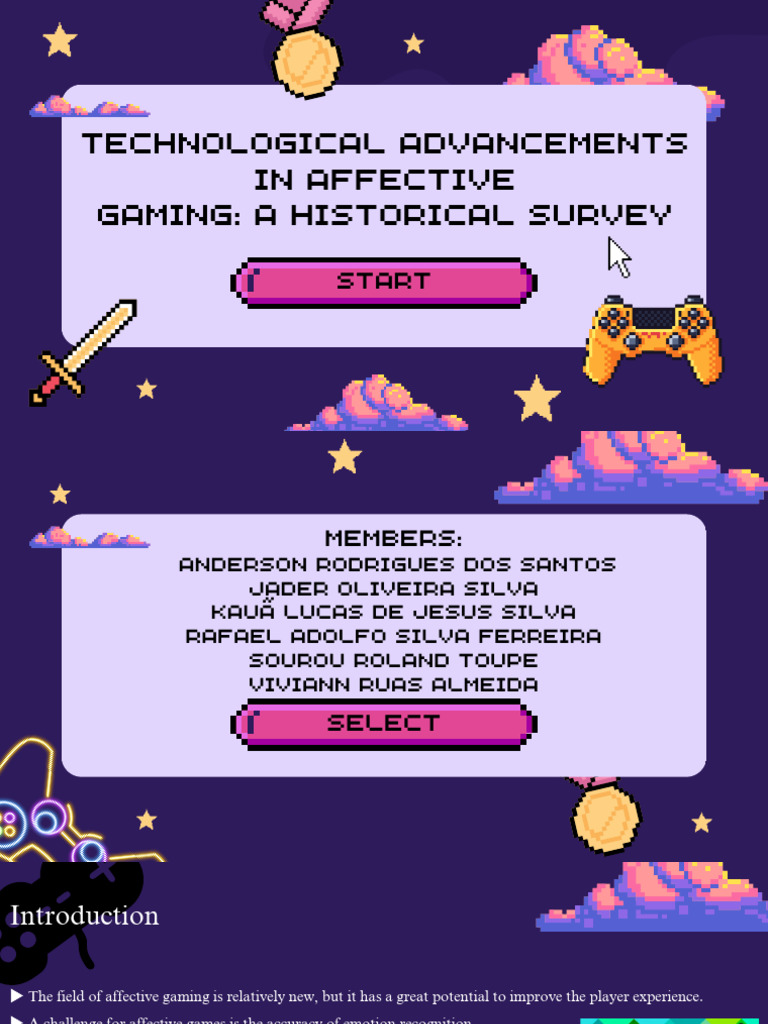 Slide - Grupo 05 Technological Advancements in Affective Gaming. | PDF | Video Games | Emotions