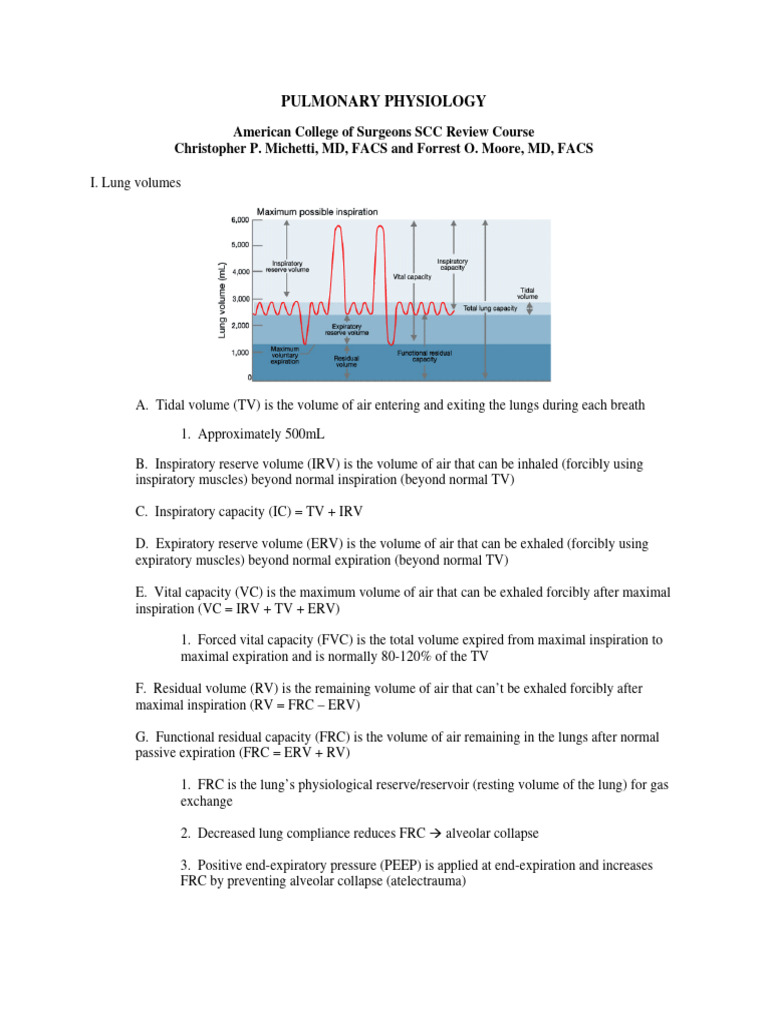 Pulmonary Physiology - ACS CC Review Course - Final | Download Free PDF ...