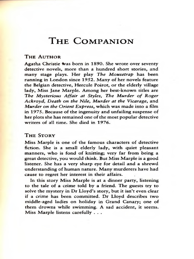 The Companion | PDF | Miss Marple