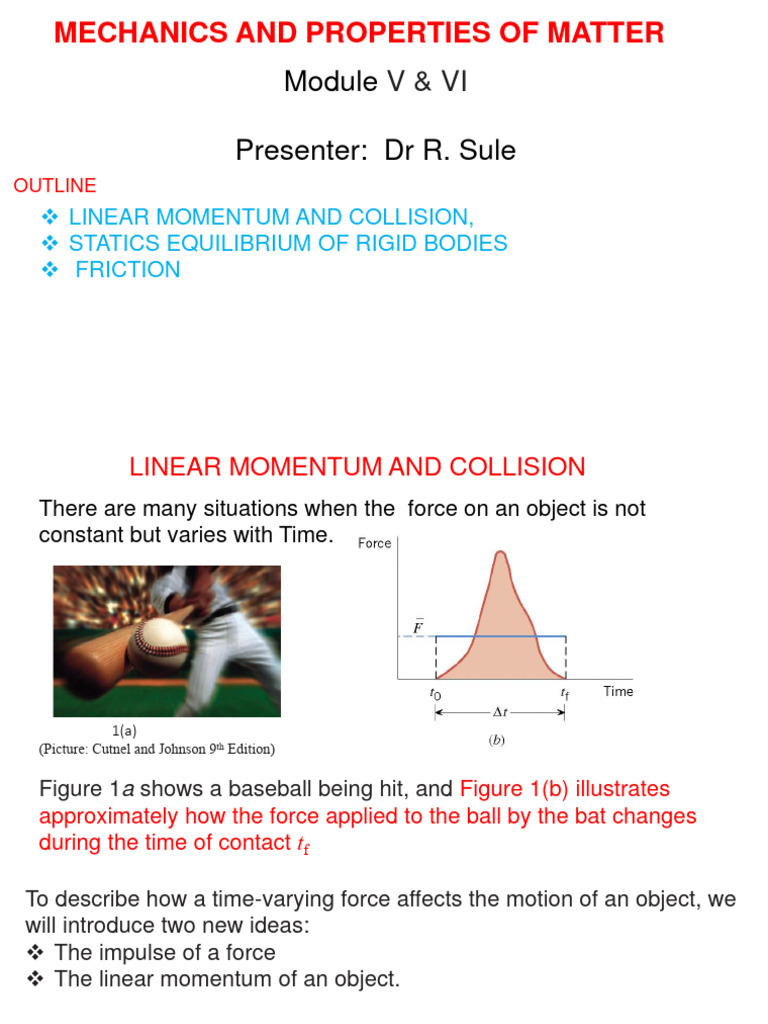 PHY 111 Lecture Note 21-11-2023 | PDF | Torque | Friction