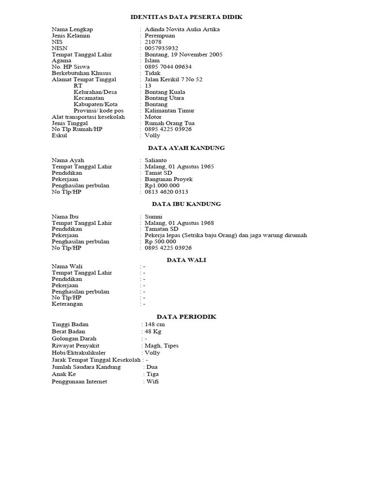 Data Pengisian Home Visit | PDF