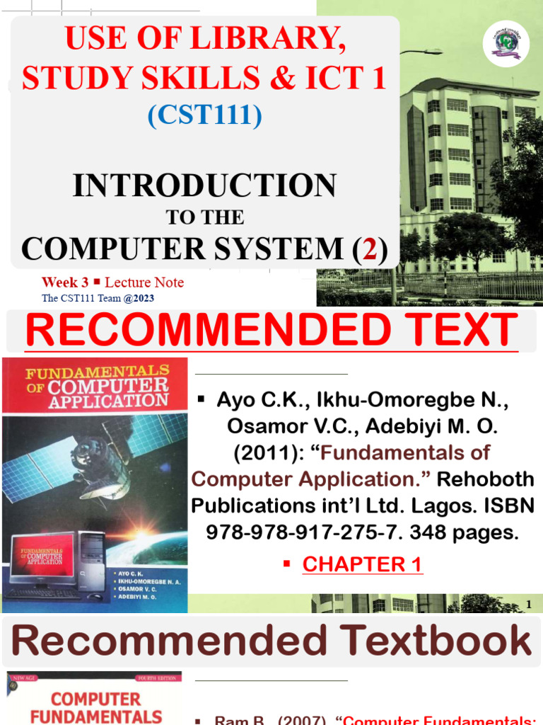 (Week 3) CST111 - Intro. To Computer System Part 2 - Software, Types Functions, Peopleware ...