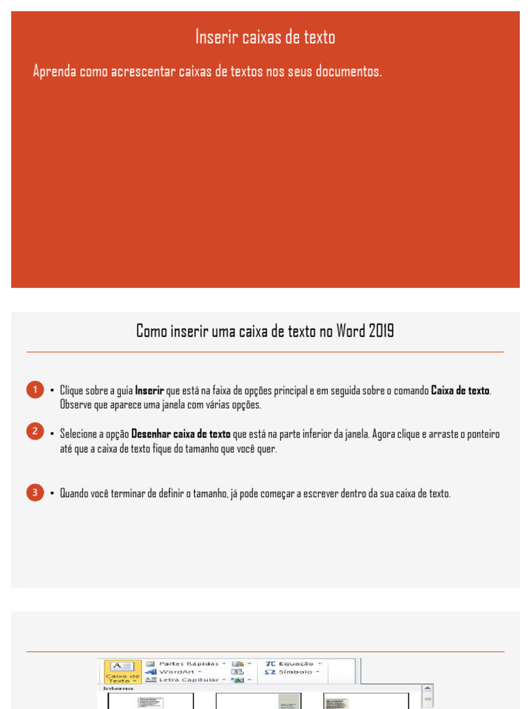 Inserir Caixas de Texto | PDF