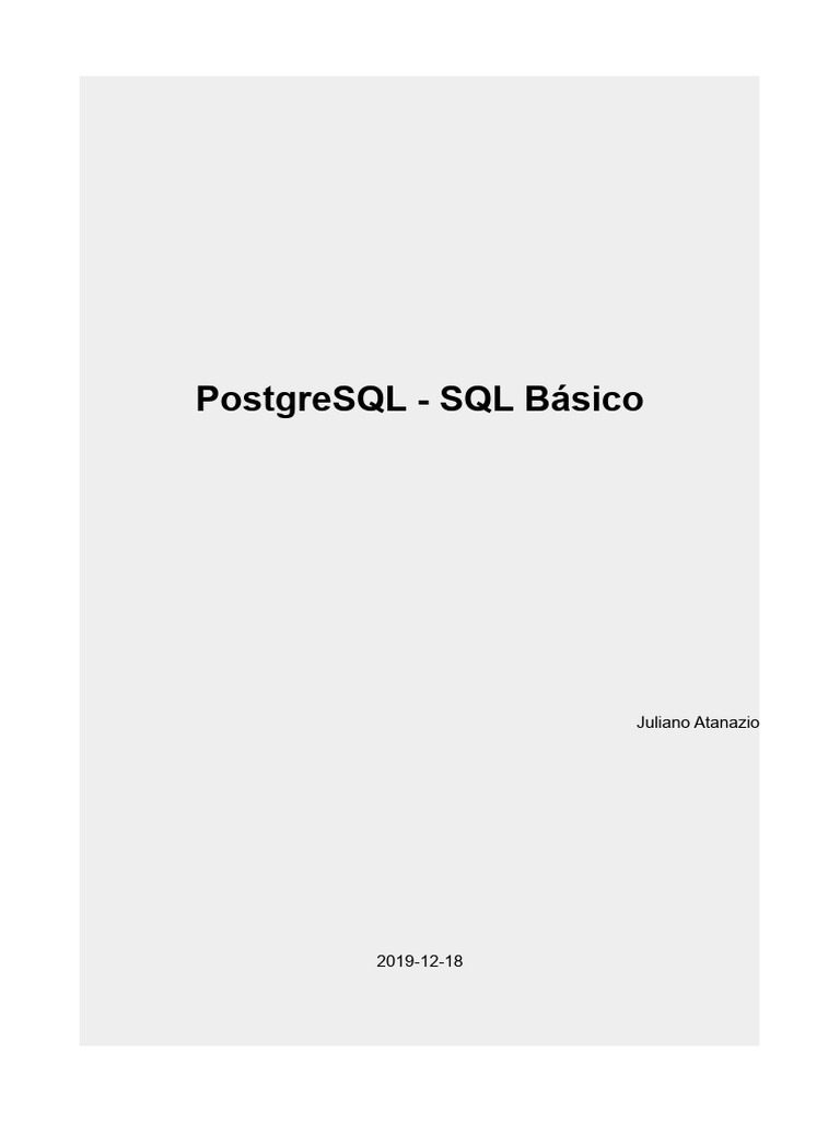 Postgresql SQL Basico | PDF | Postgre SQL | Bancos de dados
