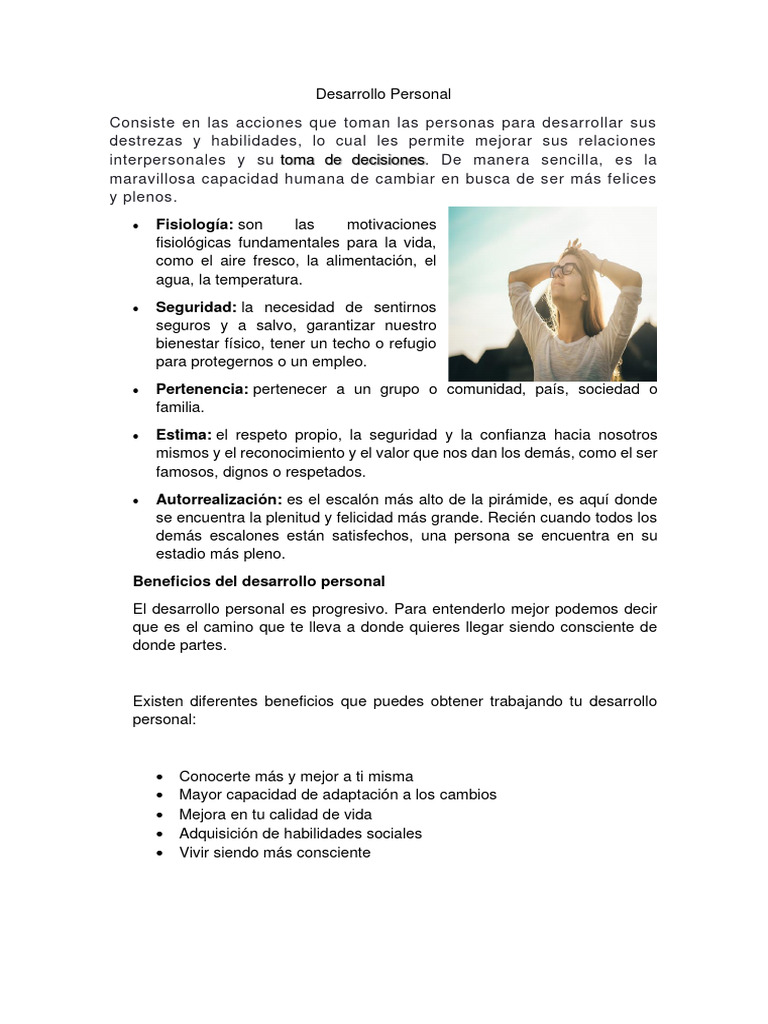 Desarrollo Personal | PDF | Desarrollo personal | Conceptos psicologicos