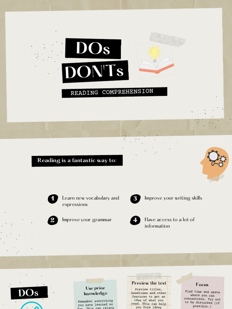 Do's and Don'ts of Reading Comprehension | PDF | Vocabulary | Neuroscience