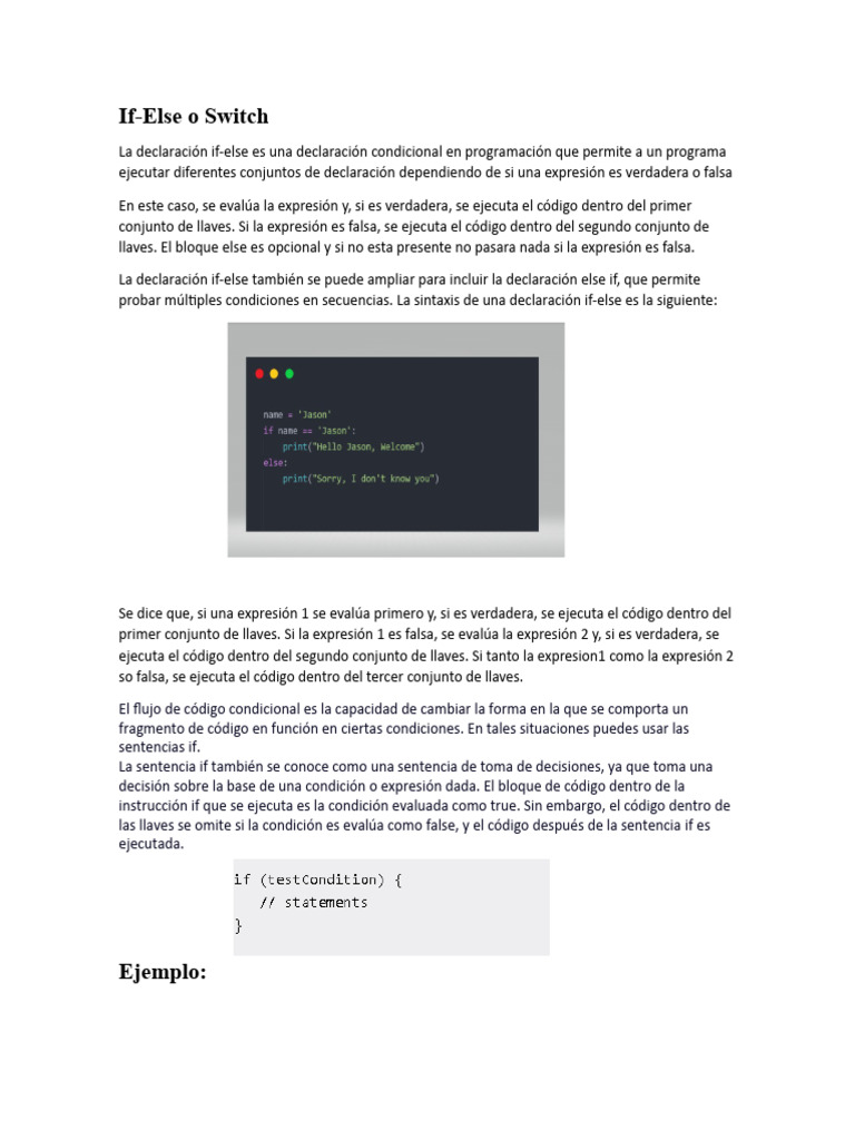 Programacion If-Else | PDF | Programa de computadora | Programación