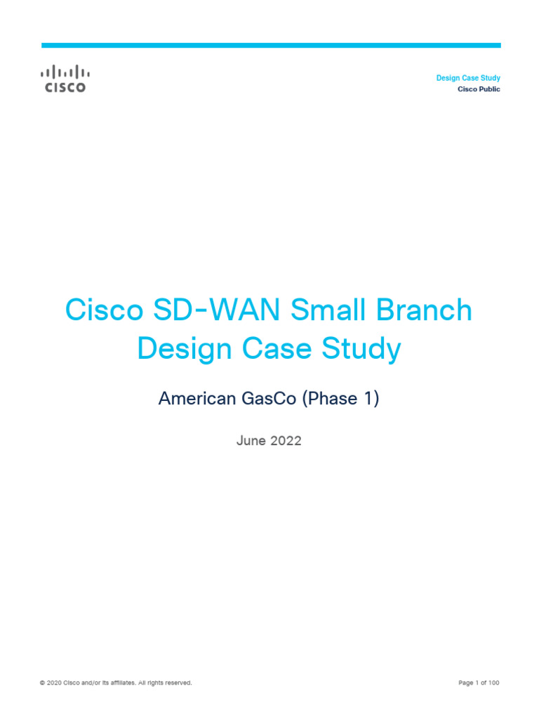 Cisco SD-WAN Small Branch Case Study | PDF | Computer Network | Voice ...