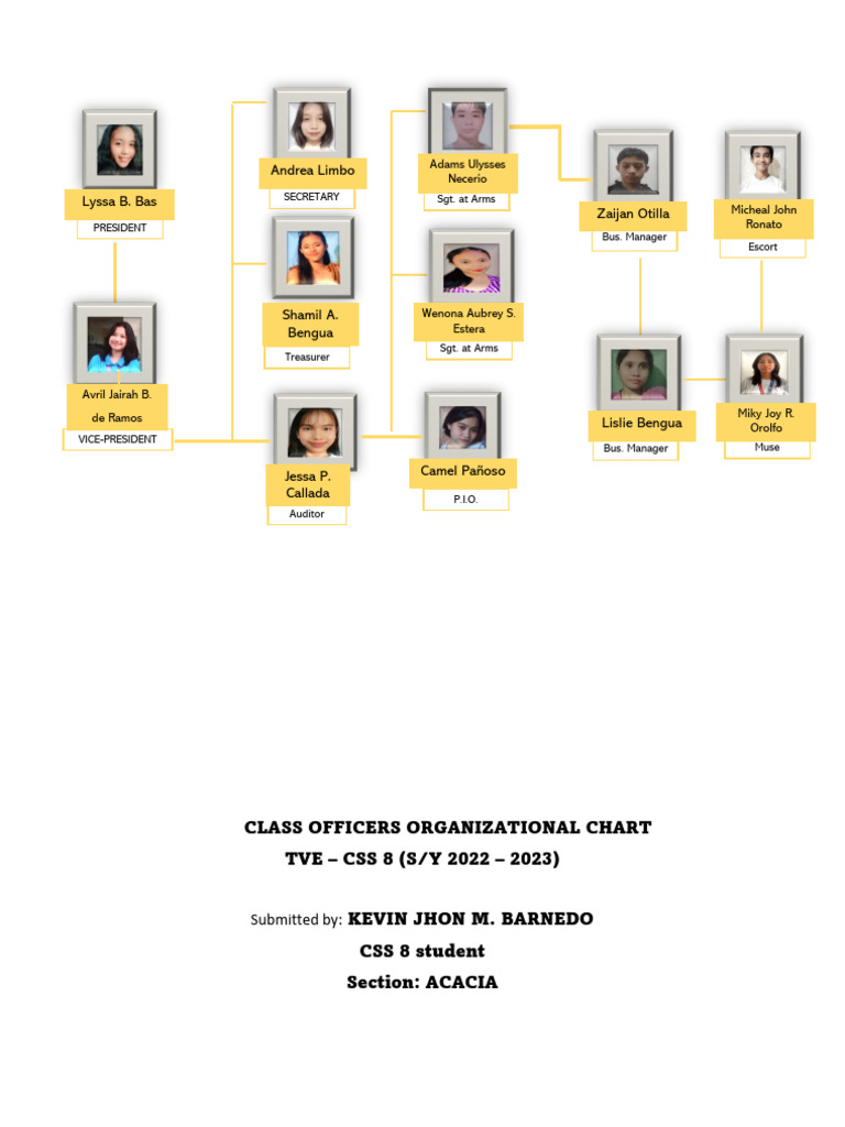 Class Officers Organizational Chart Pdf