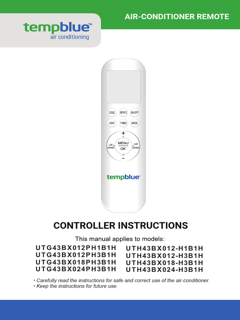 Tempblue Remote Manual | PDF