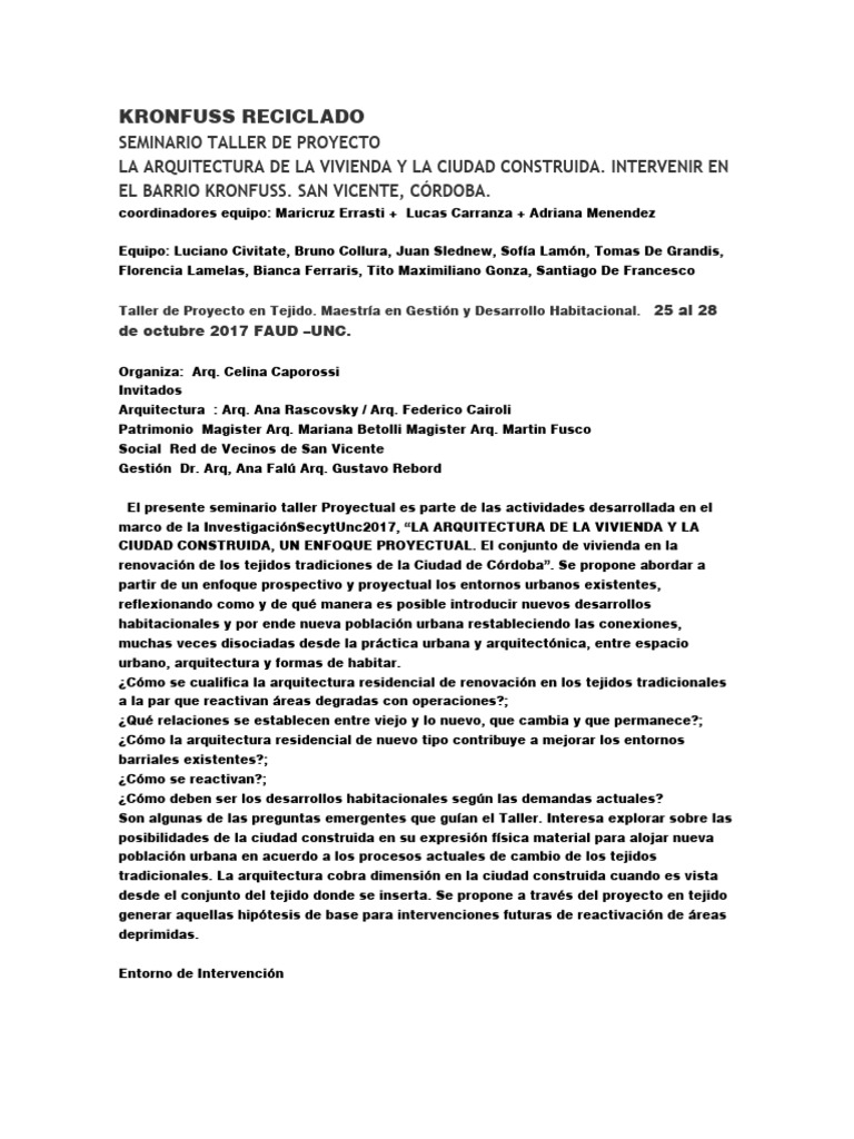 Kronfuss Reciclado | PDF | Barrio