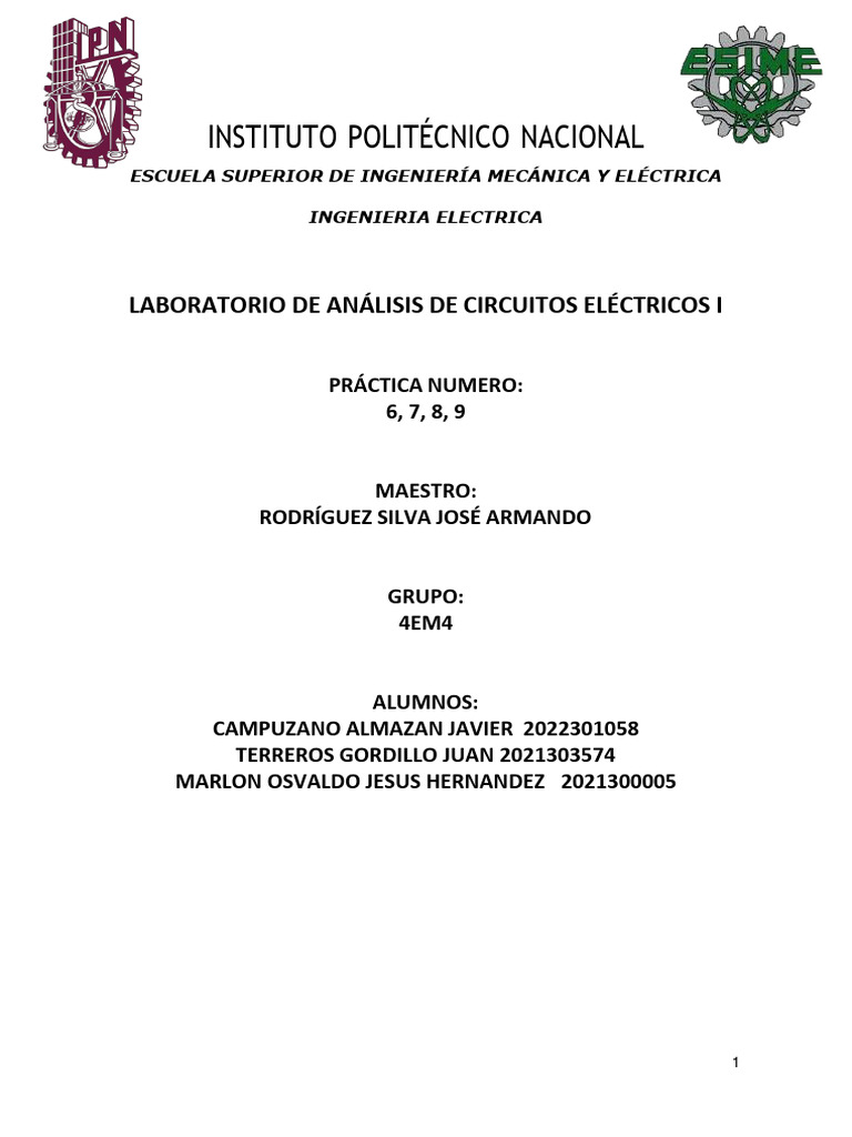 Reporte de Analisis Segundo Parcial | PDF | Corriente eléctrica | voltaje