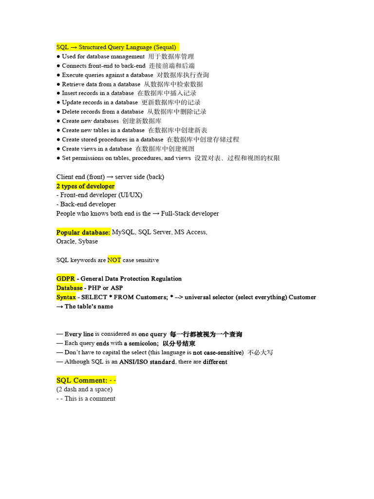 SQL Comment:: - (2 Dash and A Space) - This Is A Comment | PDF | Sql ...