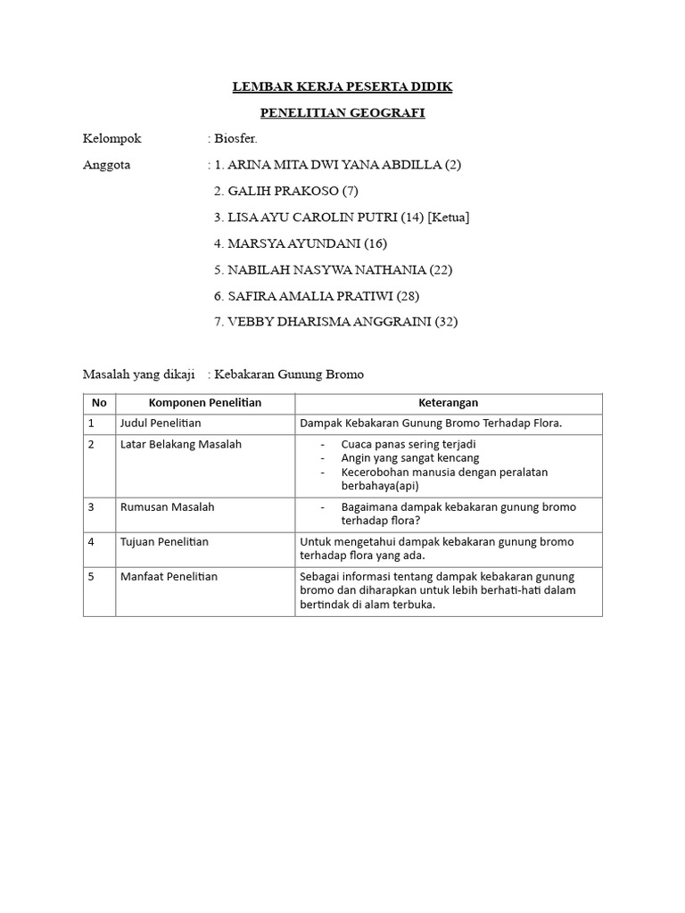 LKPD Penelitian Geo Biosfer | PDF