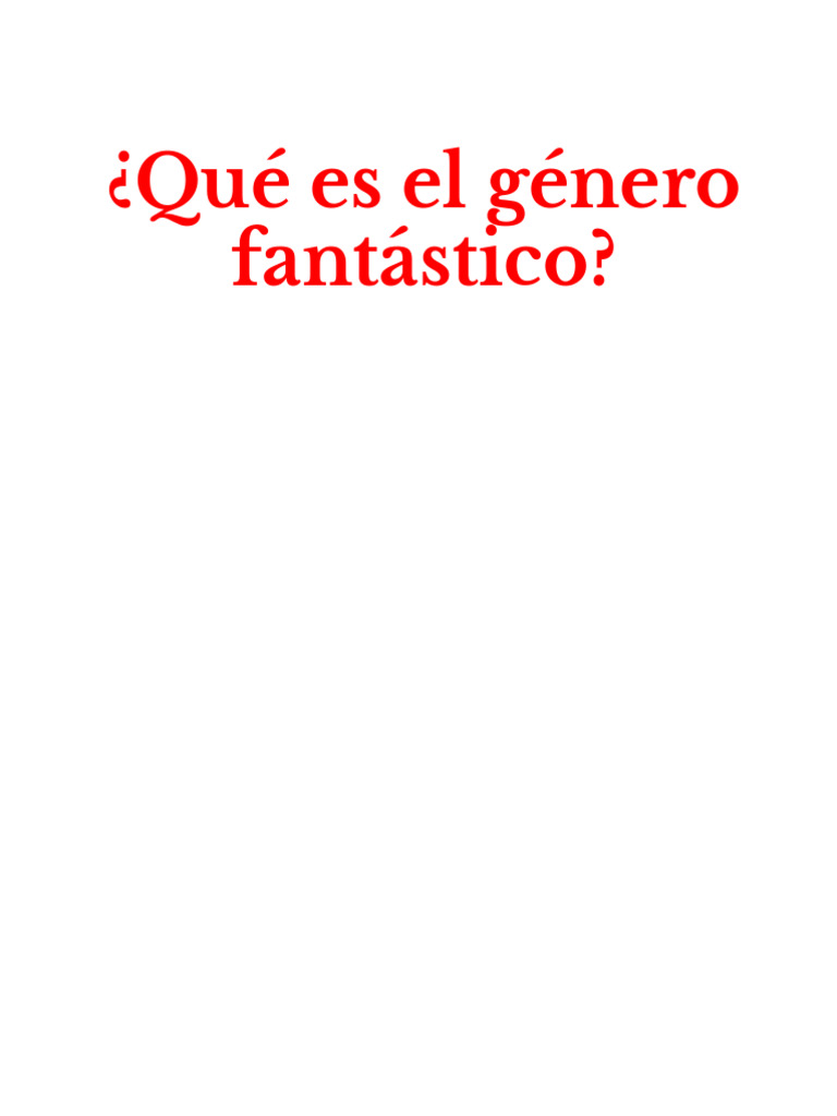 Introducción al género fantástico | PDF | Fantasía