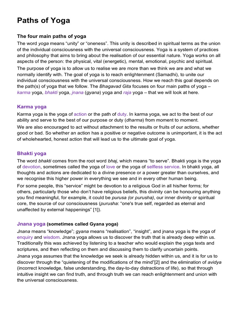 Paths of Yoga | Download Free PDF | Hatha Yoga | Bhakti