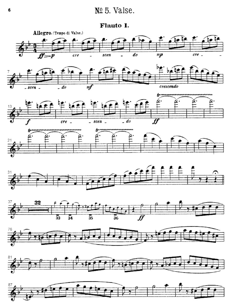 Tchaikovsky Sleeping Beauty Suite Op - 66a Valse Flautas | PDF