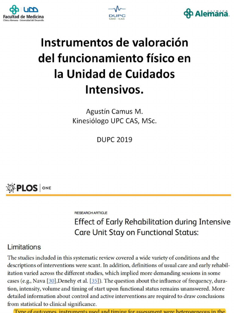 Instrumentos de Valoracion Funcional en UCI DUPC | PDF