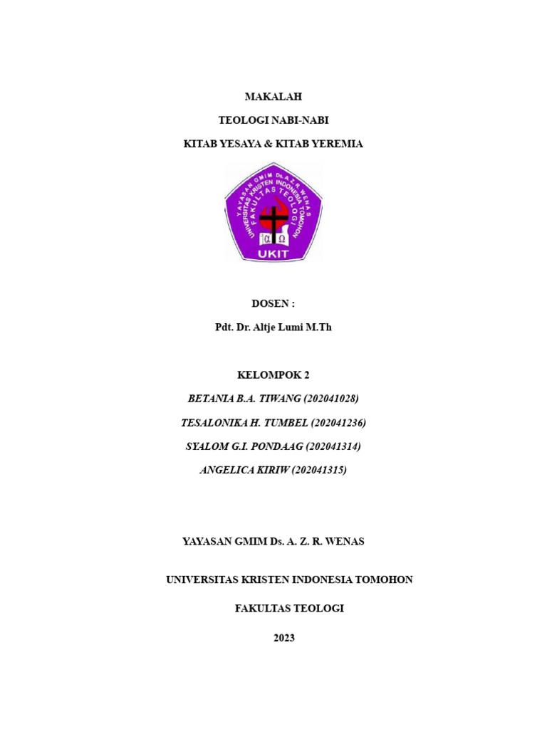 Makalah Kitab Yesaya&Yeremia | PDF