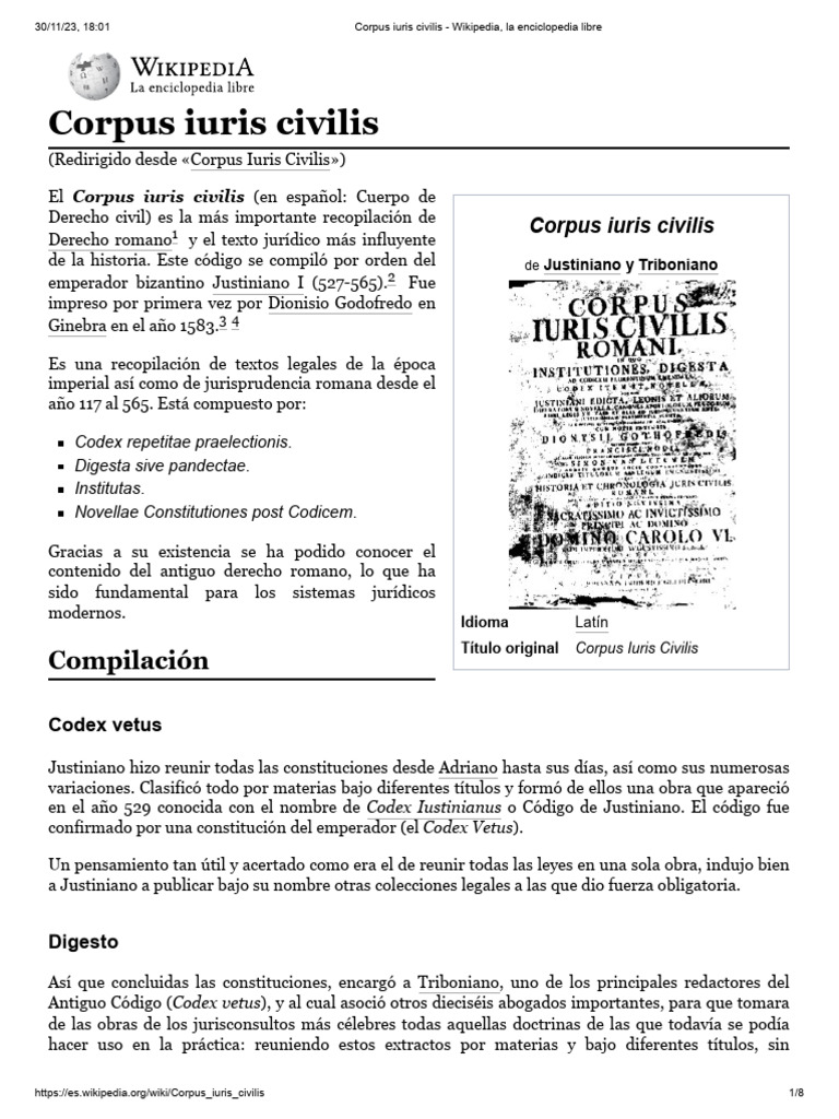 Historia del Corpus Iuris Civilis | PDF | Ley romana | Antigüedad tardía