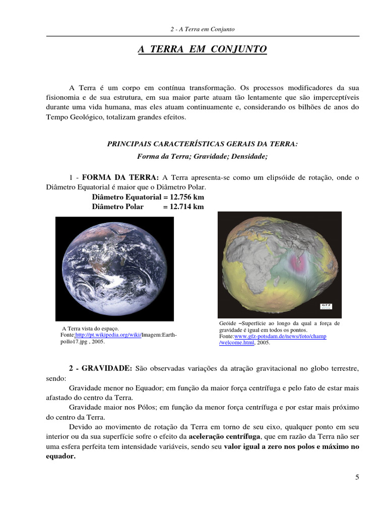 Geologia A Terra em Conjunto | PDF | Terra | Crosta (Geologia)