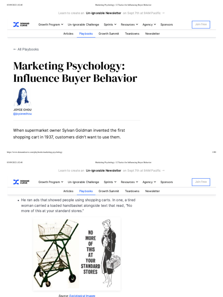 Marketing Psychology - 12 Tactics For Influencing Buyer Behavior | PDF ...
