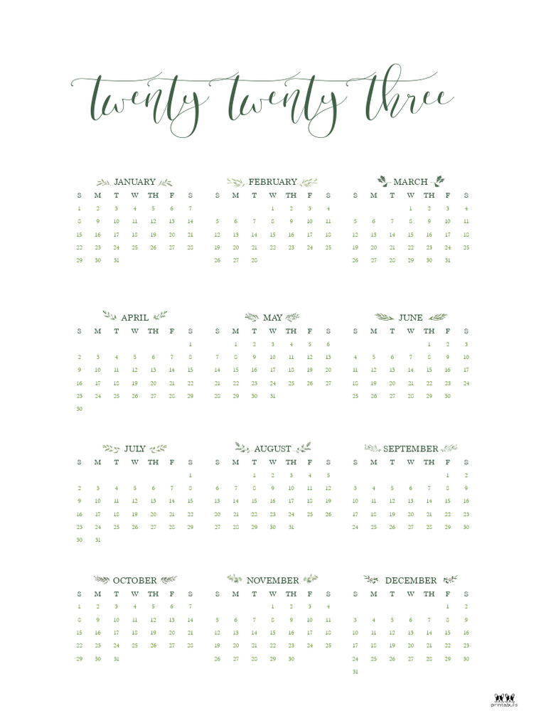 Small Printable Yearly Calendar Planner Page 3 | PDF