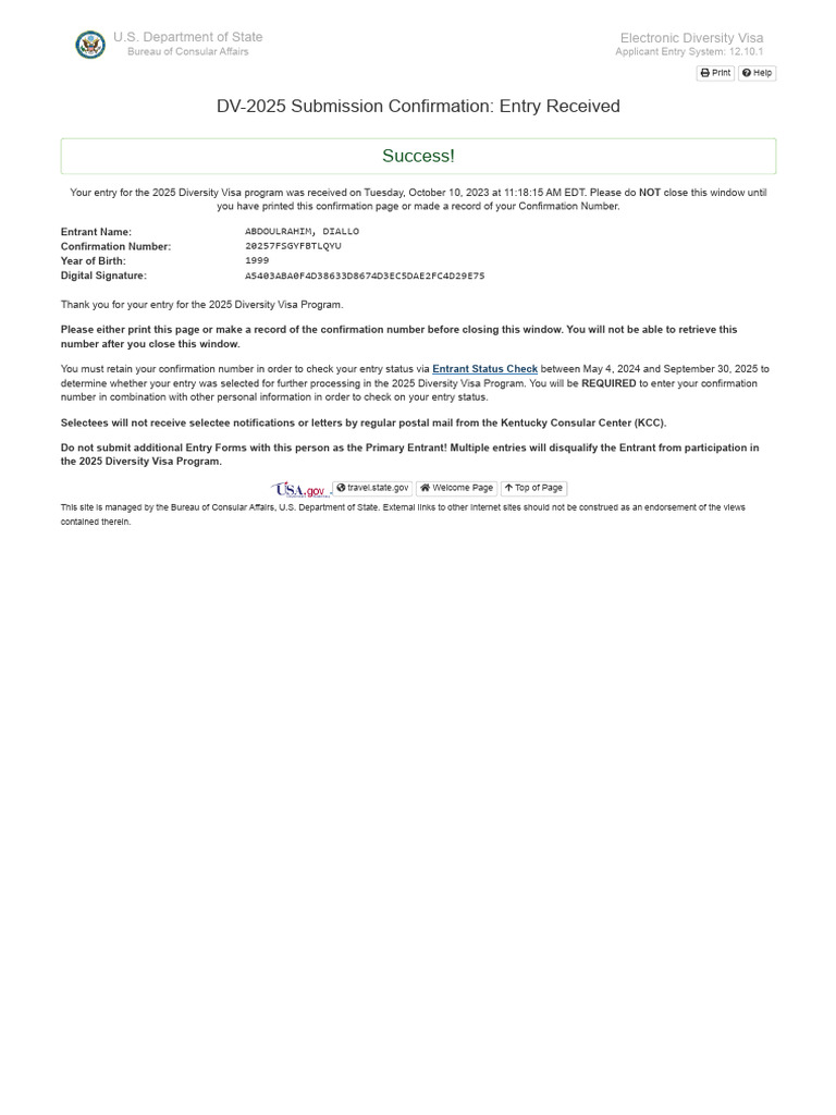 Electronic Diversity Visa Program Rahim | Download Free PDF | Travel Visa