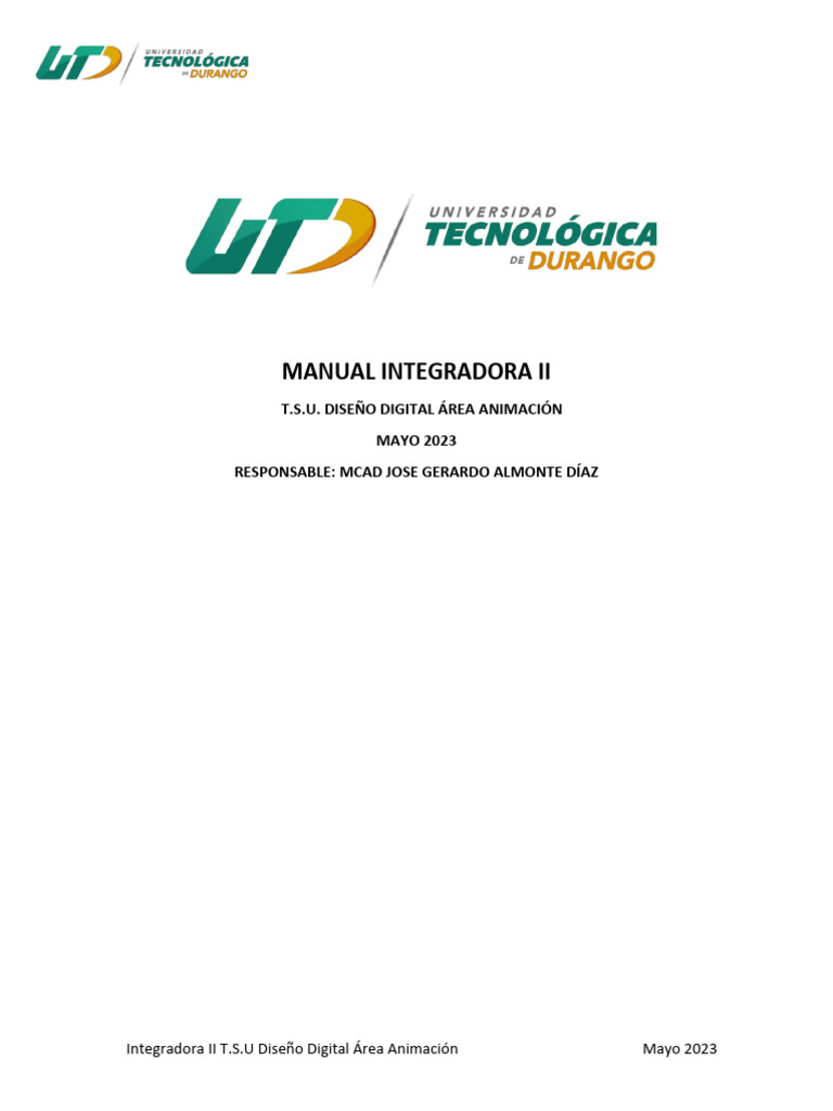 Manual Integradora Ii Diseño Digital Utd Bis | PDF | Animación ...