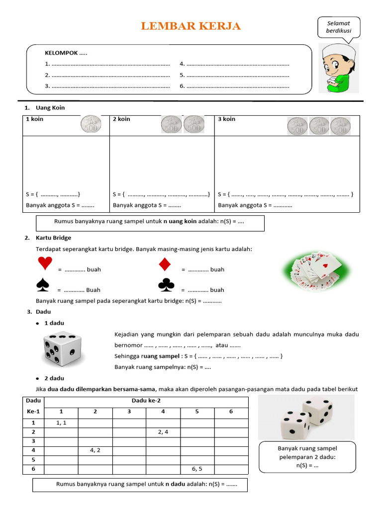 Ruang Sampel Pelemparan Dadu dan Koin | PDF | Game & Aktivitas | Metode ...