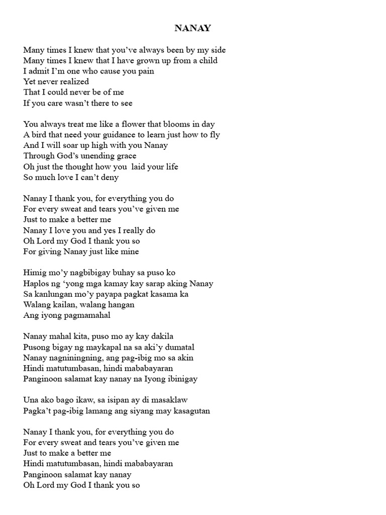 Nanay: A Tribute to Maternal Love | PDF
