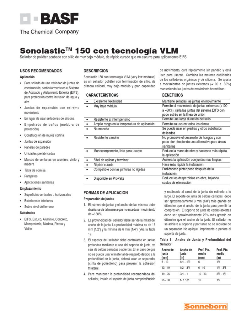 Sonolastic 150 VLM | PDF | Ciencias fisicas | Sector secundario de la ...