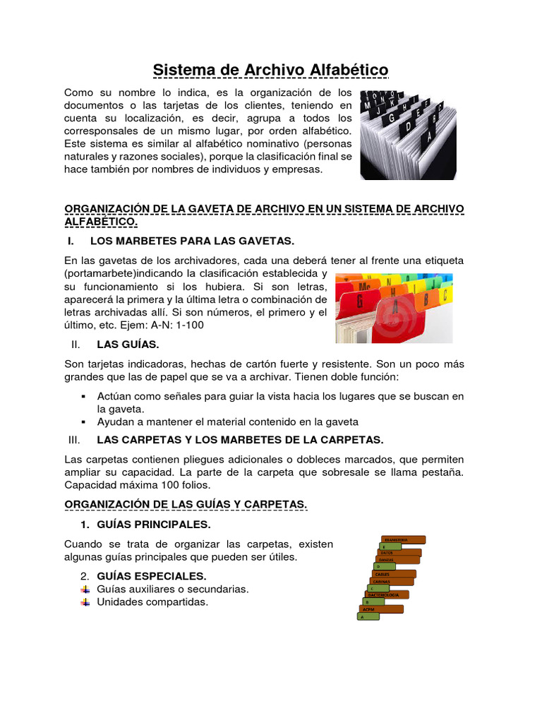 Sistema de Archivo Alfabético | PDF | Informática