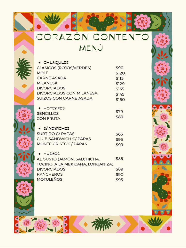 Corazón Contento Menú - 20231130 - 171938 - 0000 | PDF | Cocina ...
