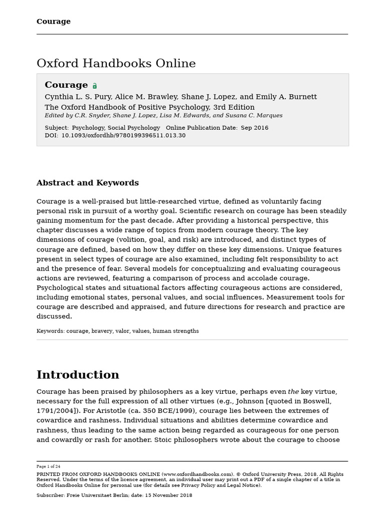 Courage | PDF | Courage | Risk