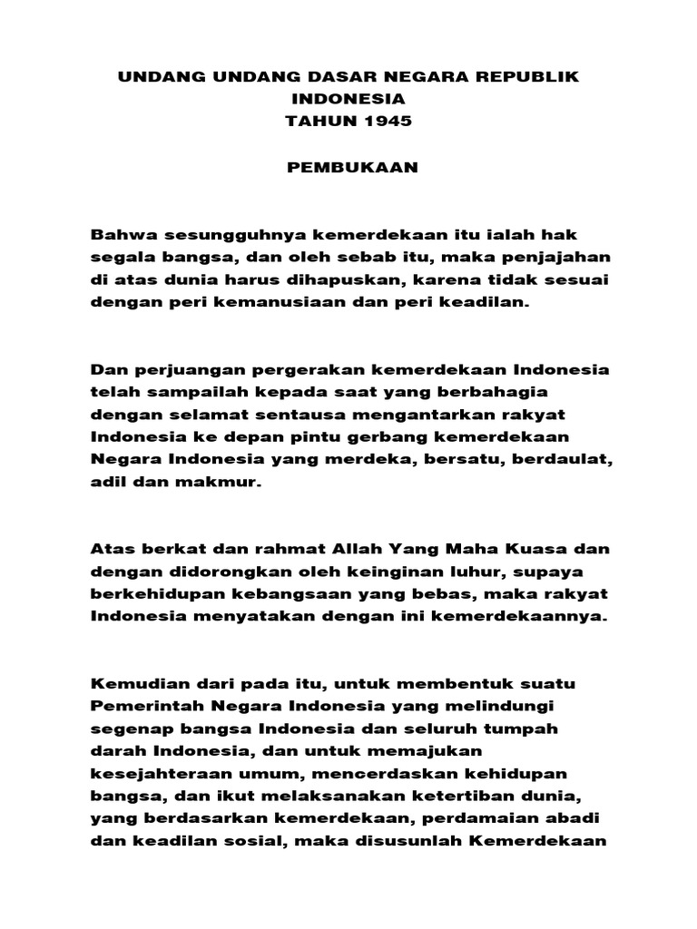 Pembukaan Uud 1945 | PDF | Politik | Ilmu Sosial