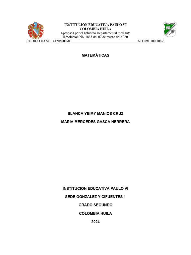 Malla Curricular MATEMATICAS 2024 | PDF | Geometría | Multiplicación