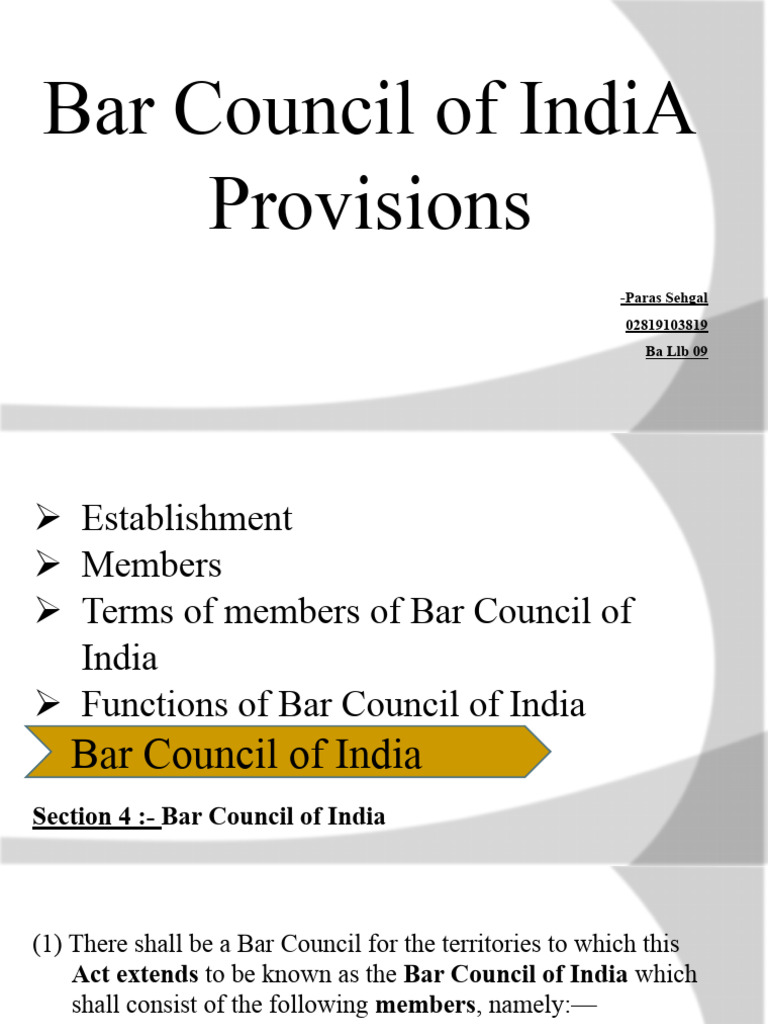 Bar Council of India | PDF | Advocate | Justice